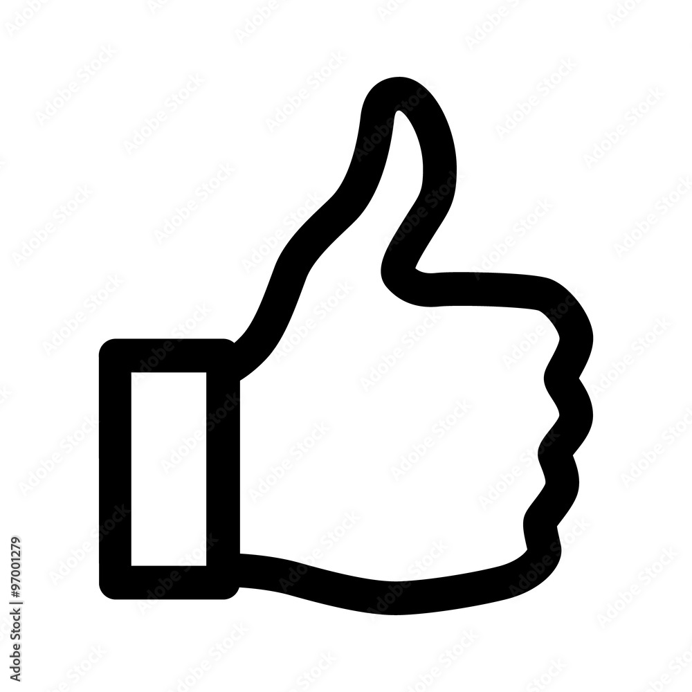 Thumbs up line art icon for apps and websites Stock Vector | Adobe Stock