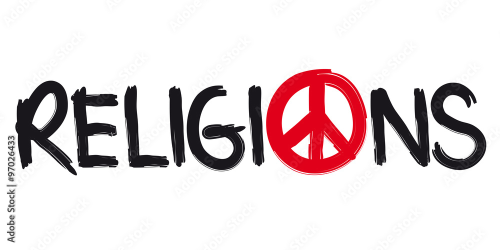 Text with peace sign against white background Stock-Vektorgrafik ...