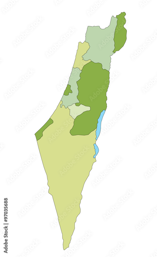 Highly detailed editable political map. Israel. Stock Vector | Adobe Stock