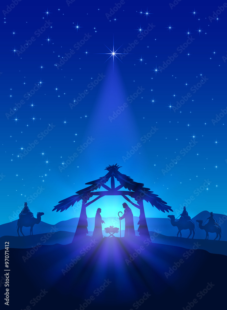 Birth of Jesus Stock Vector | Adobe Stock