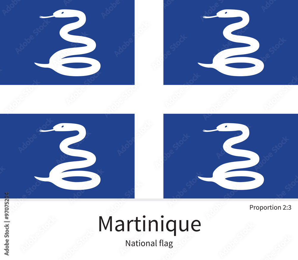 National flag of Martinique with correct proportions, element, colors ...