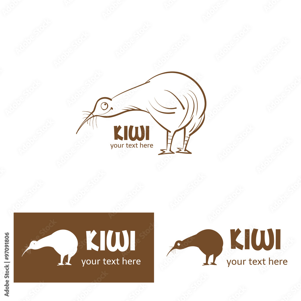 Cartoon kiwi bird logo. Vector image. Stock Vector | Adobe Stock