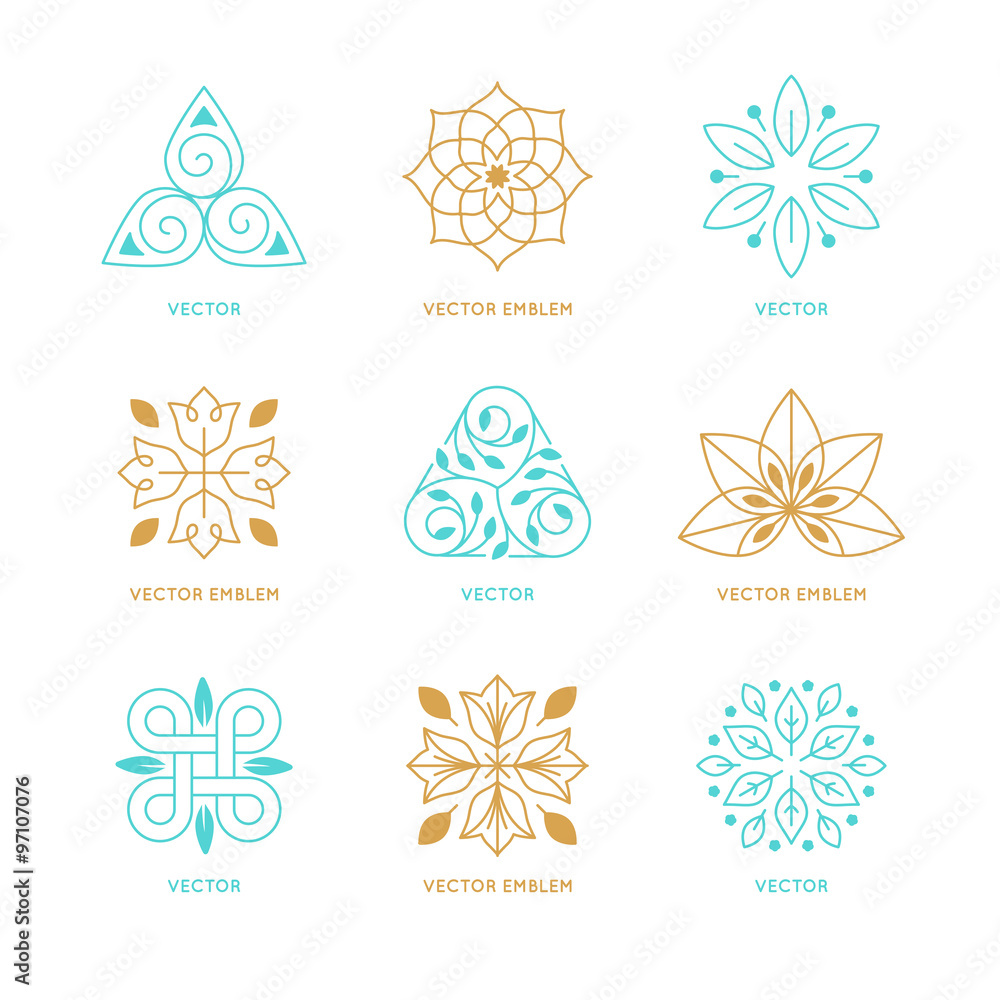 Vector set of logo design templates and symbols Stock Vector | Adobe Stock