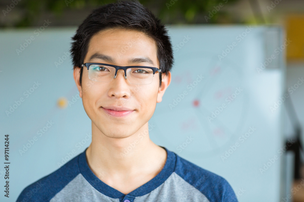 Handsome attractive young asian male in glasses Stock Photo | Adobe Stock