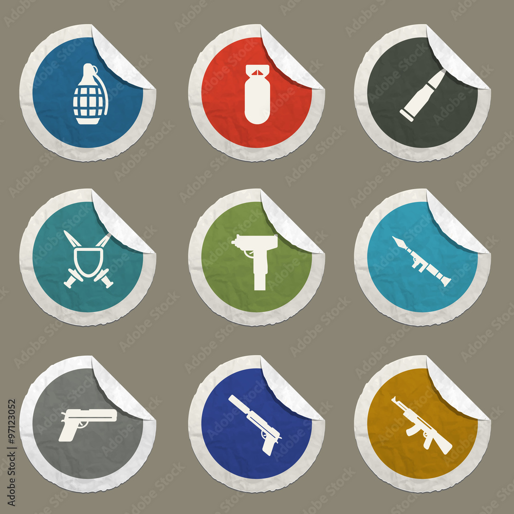 Weapon simply icons Stock Vector | Adobe Stock