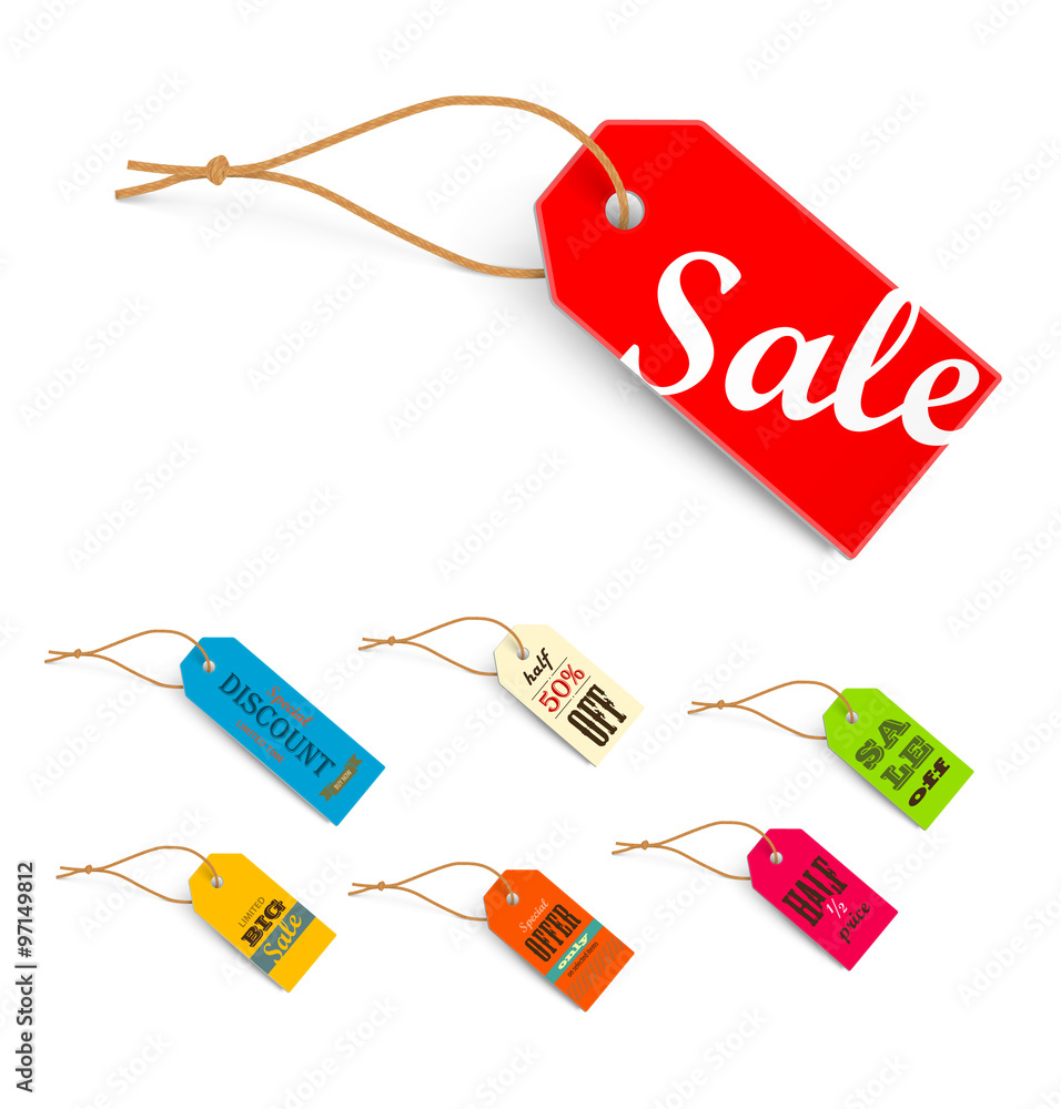 Price tags isolated on white background. Vector illustraion. It can be ...