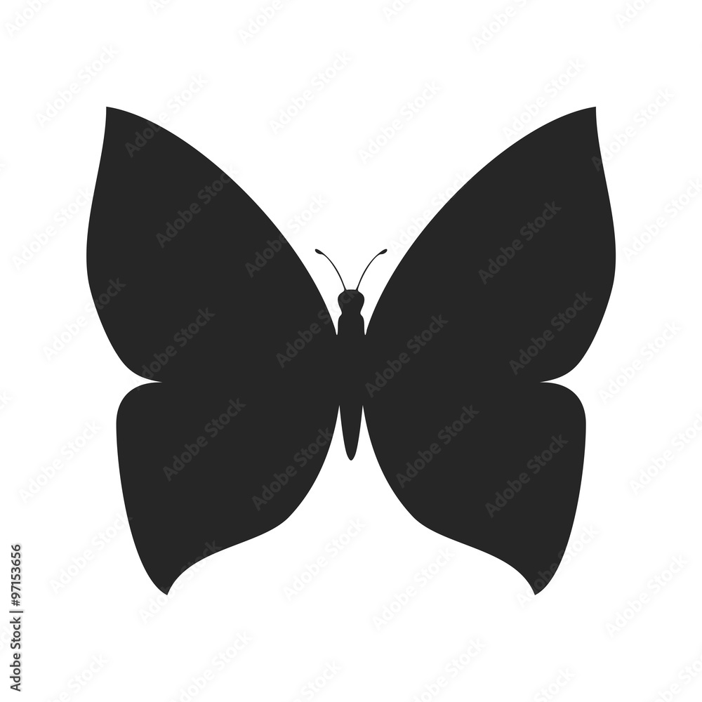Simple butterfly silhouette shape Stock Vector | Adobe Stock