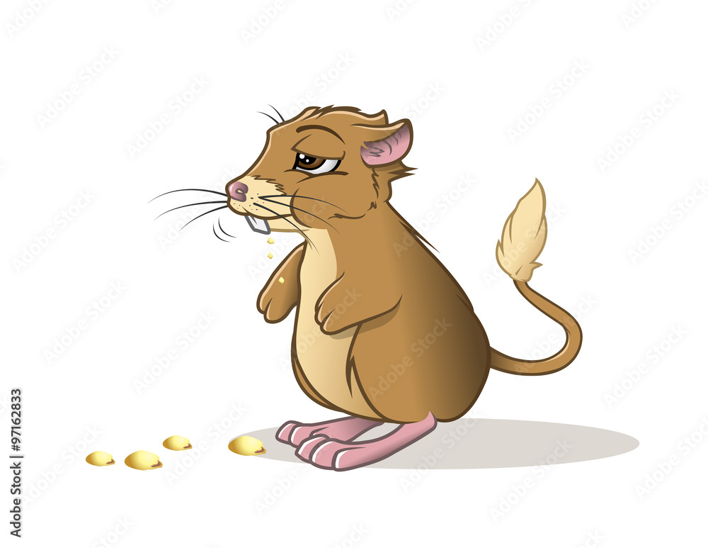 cartoon vector illustration of a kangaroo rat eating Stock Vector ...