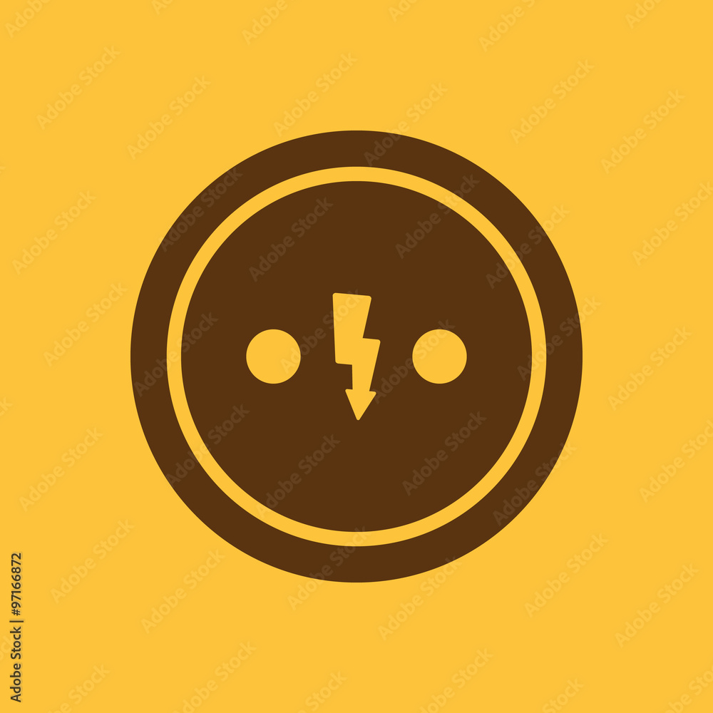 The Electrical Outlet icon. Socket symbol. Flat Stock Vector | Adobe Stock