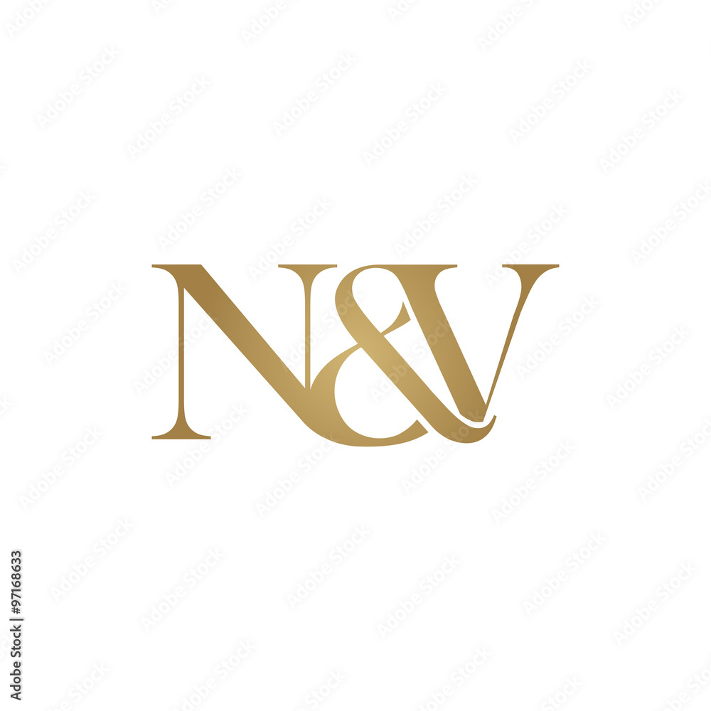 N&V Initial logo. Ampersand monogram logo Stock Vector | Adobe Stock