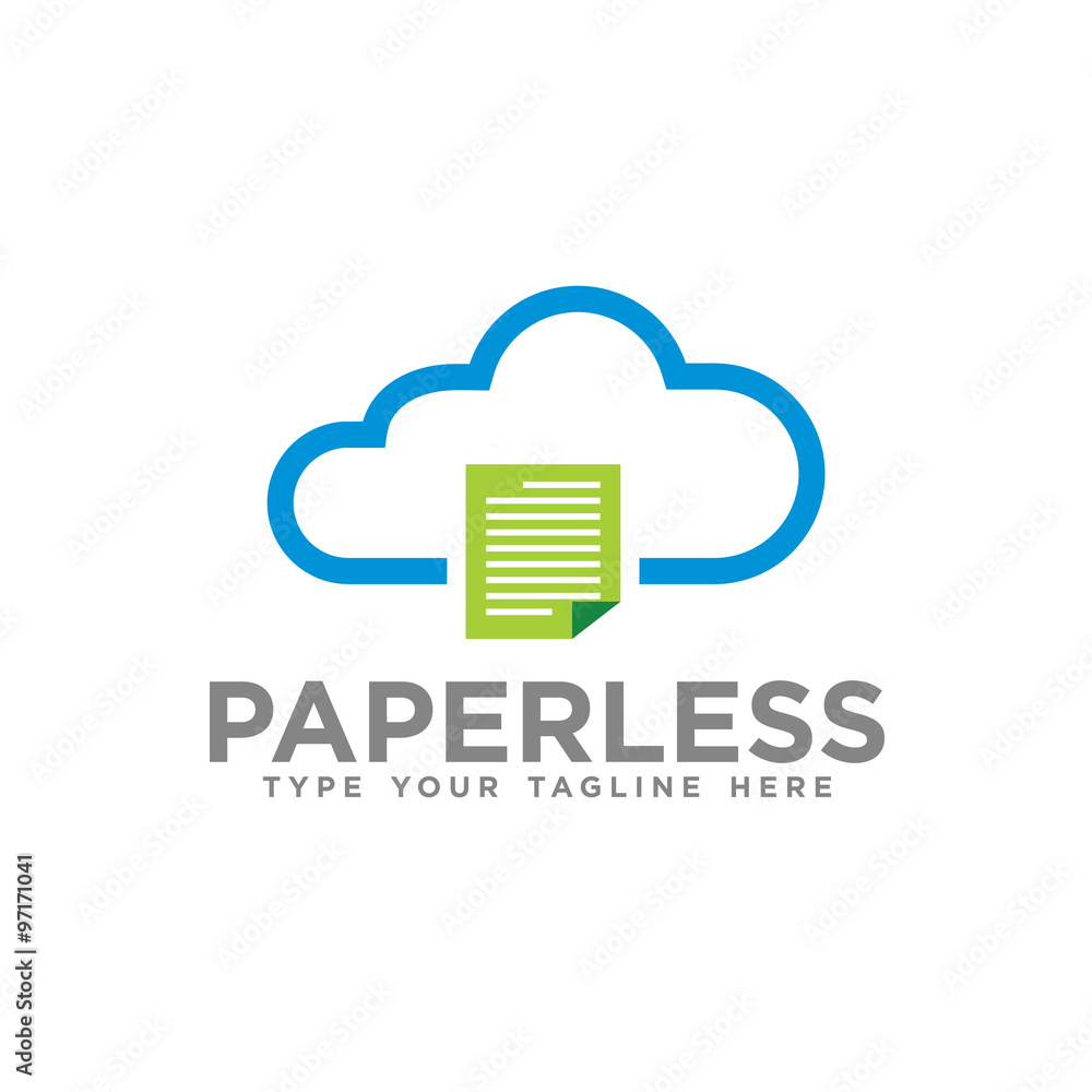 Paperless Cloud logo icon Stock Vector | Adobe Stock