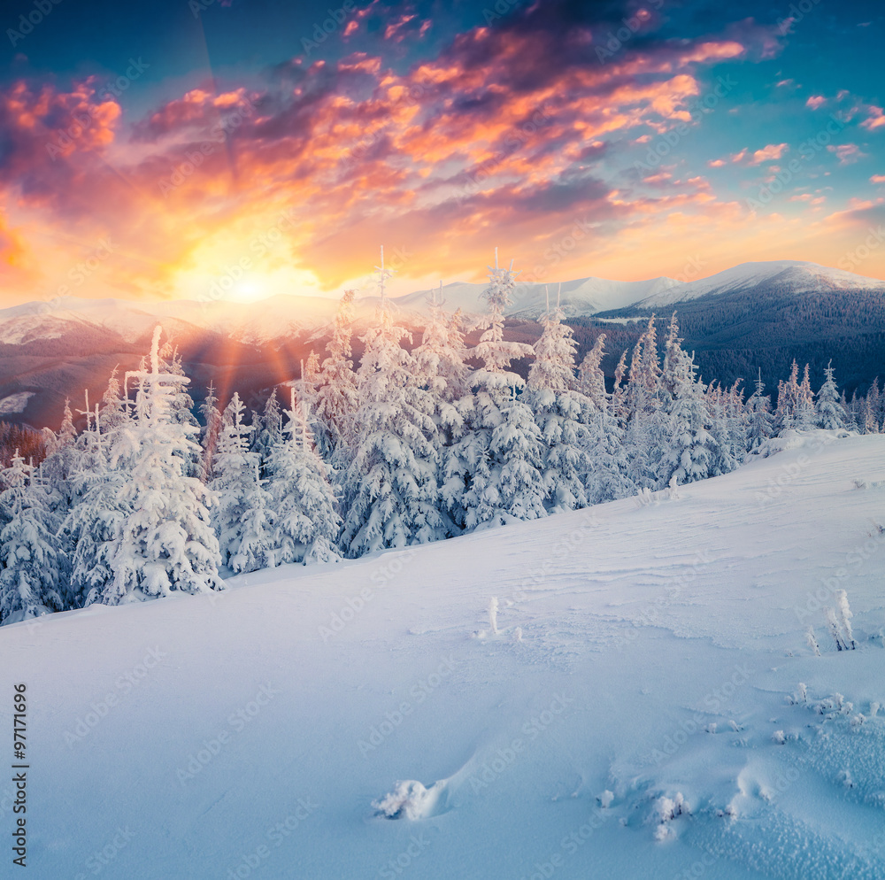 Snowy Mountains Sunrise