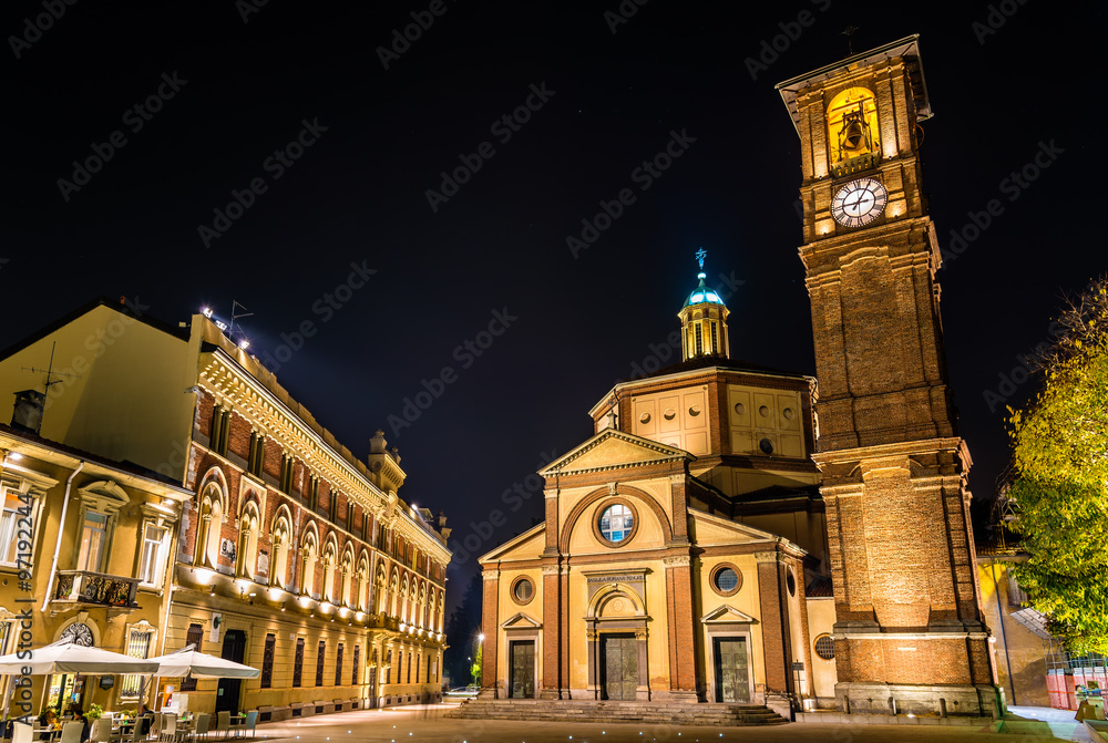 Basilica di San Magno and Palazzo Municipale in Legnano - Italy Stock ...