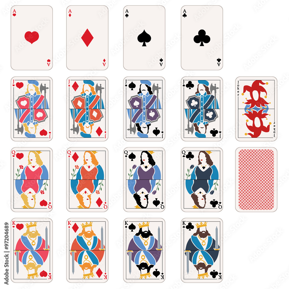 Vector Set of Playing Cards Stock Vector | Adobe Stock