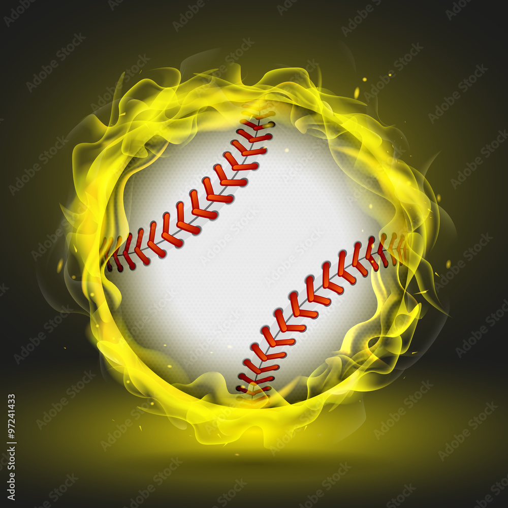 Yellow Softball Ball Vector