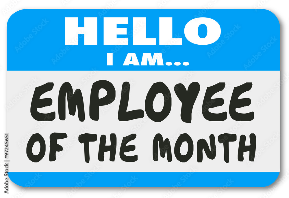 Employee of the Month Name Tag Sticker Best Top Worker Stock Photo ...