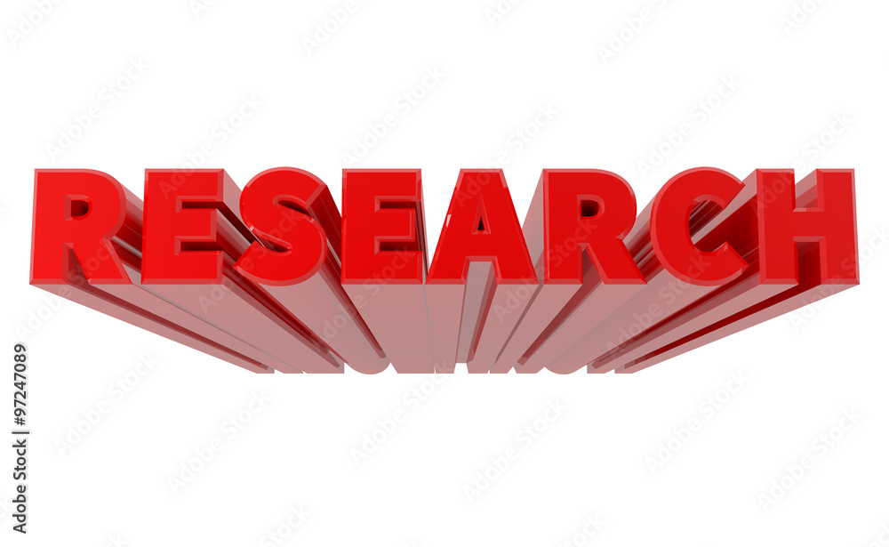 3D RESEARCH word on white background 3d rendering Stock Illustration ...