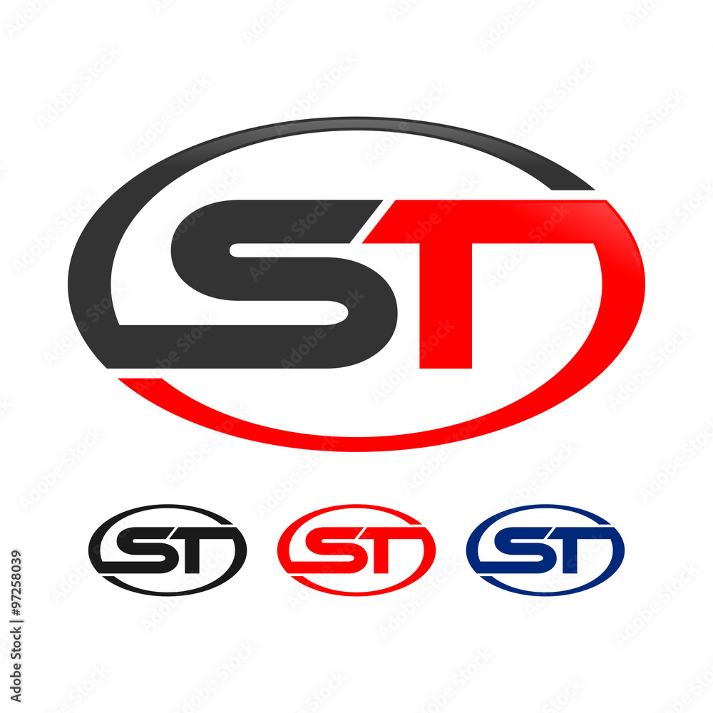 ST Initials Oval Logo Template vector de Stock | Adobe Stock