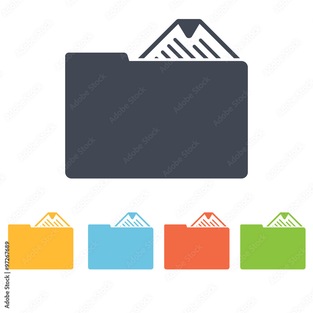 Folder with documents icon Stock Vector | Adobe Stock