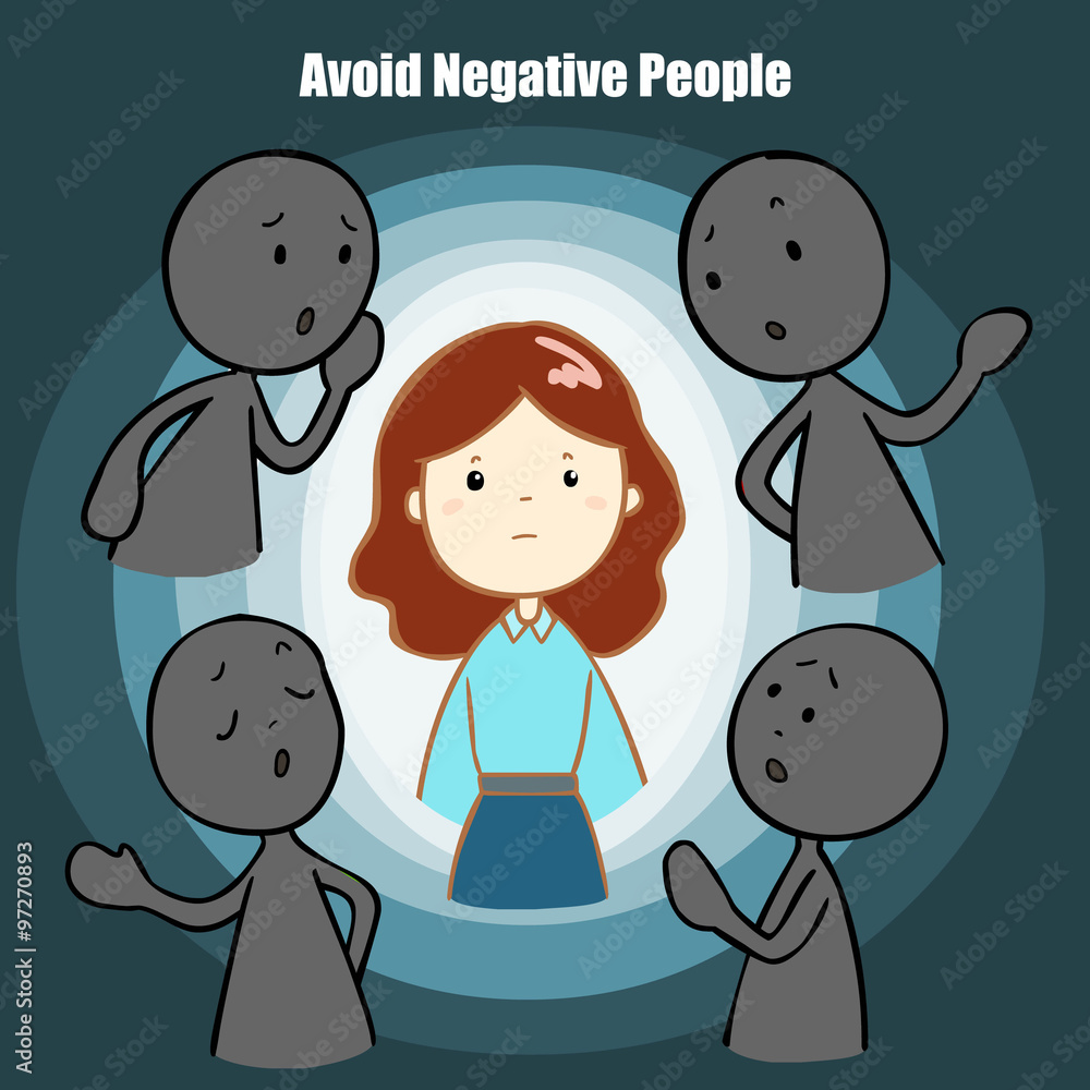 avoid negative people cartoon vector illustration Stock Vector | Adobe ...