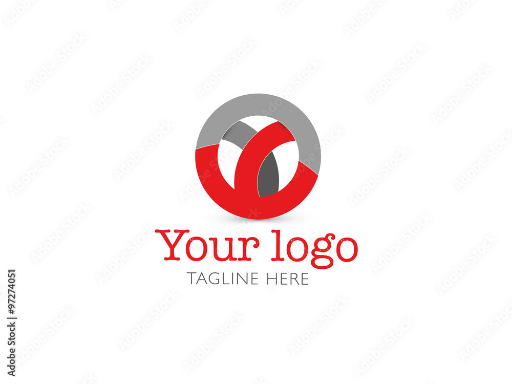 vector logo on white - Red and Gray Stock Vector | Adobe Stock