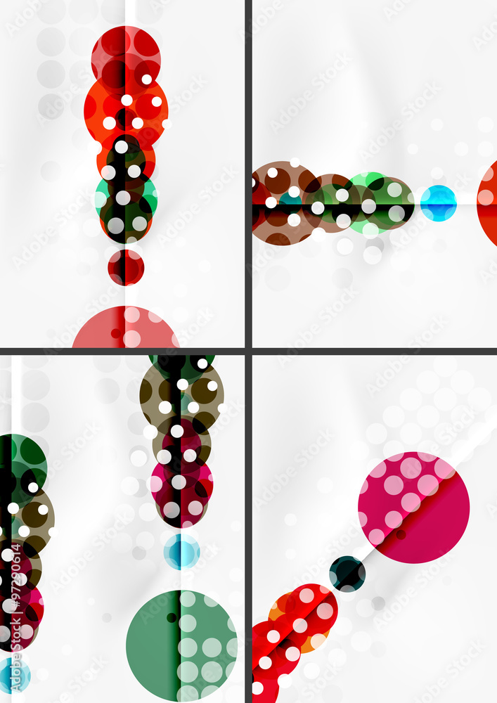 Set of circle shape design abstract backgrounds with light effects and ...