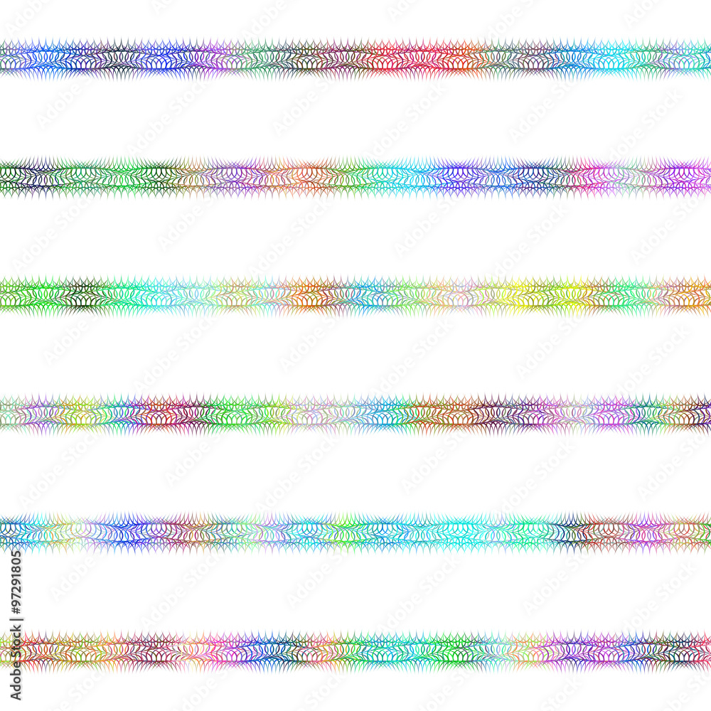 Color fractal text divider line design set Stock Vector | Adobe Stock