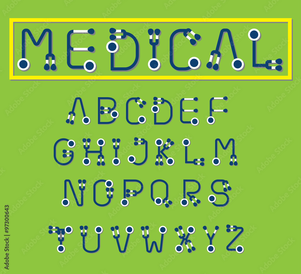 stethoscope letters from a to z Stock Vector | Adobe Stock