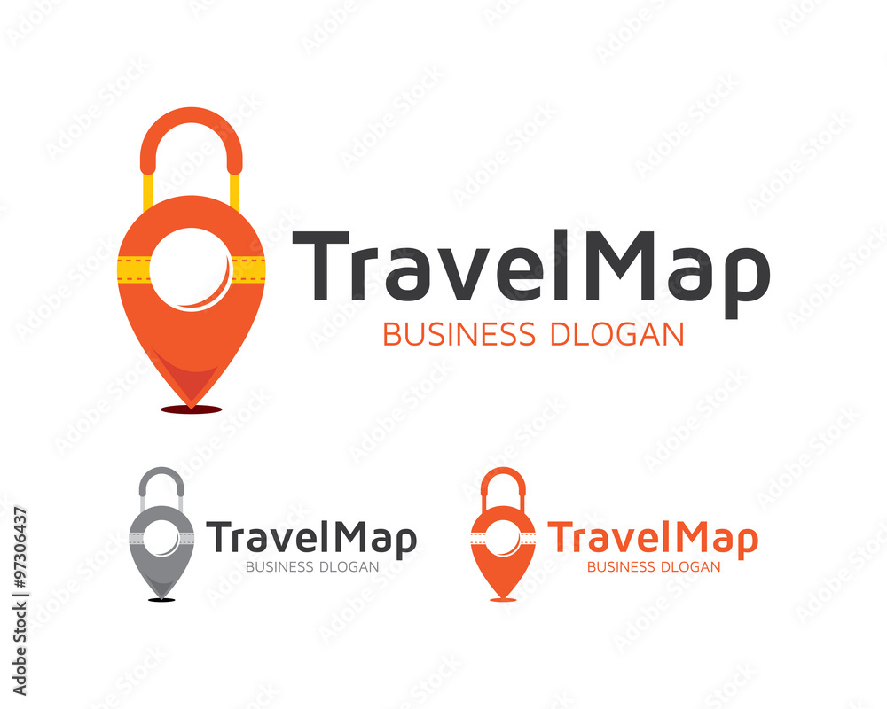 Travel Map Logo Stock Vector | Adobe Stock