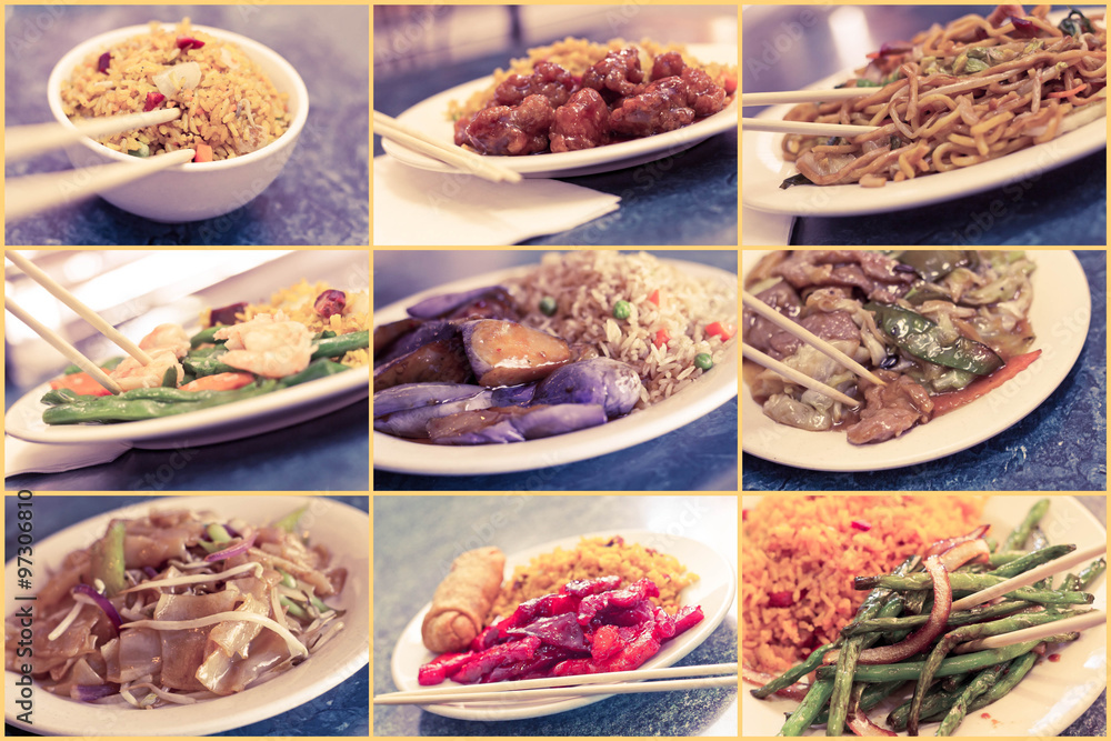 Chinese Food Collage Stock Photo | Adobe Stock