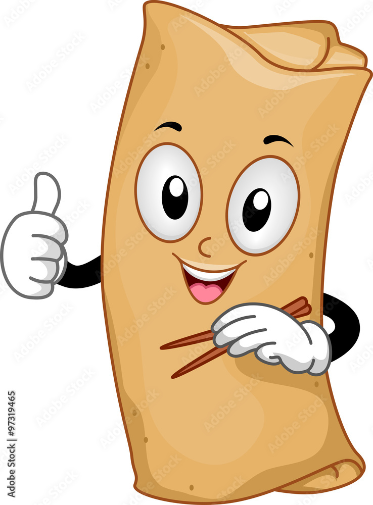Mascot Spring Rolls Stock Vector | Adobe Stock