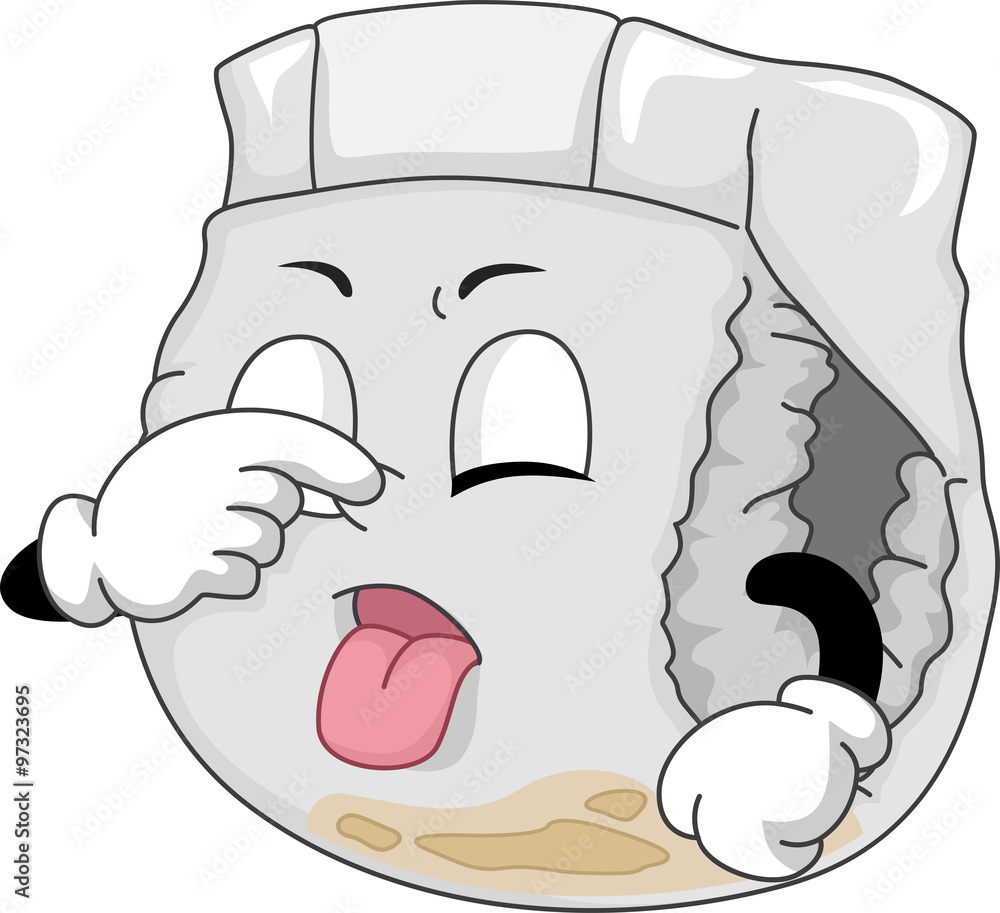 Mascot Diaper Smelly Stock Vector | Adobe Stock