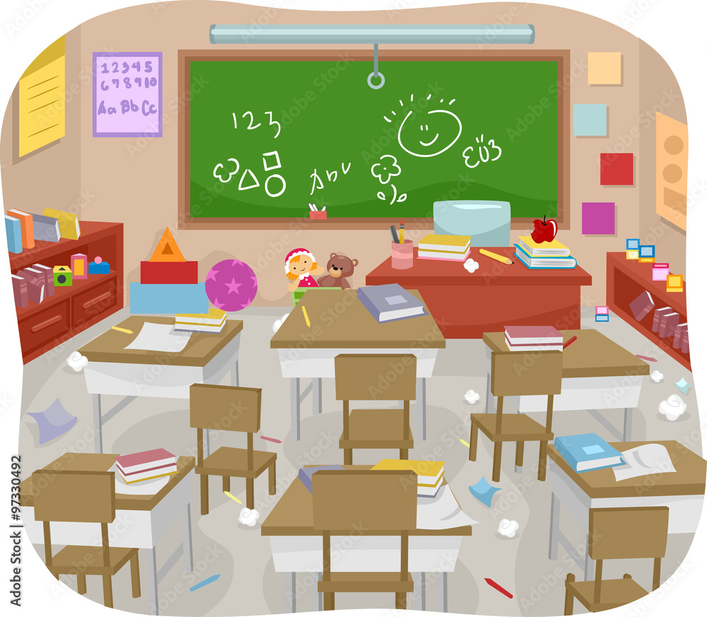 Classroom Messy Stock Vector | Adobe Stock
