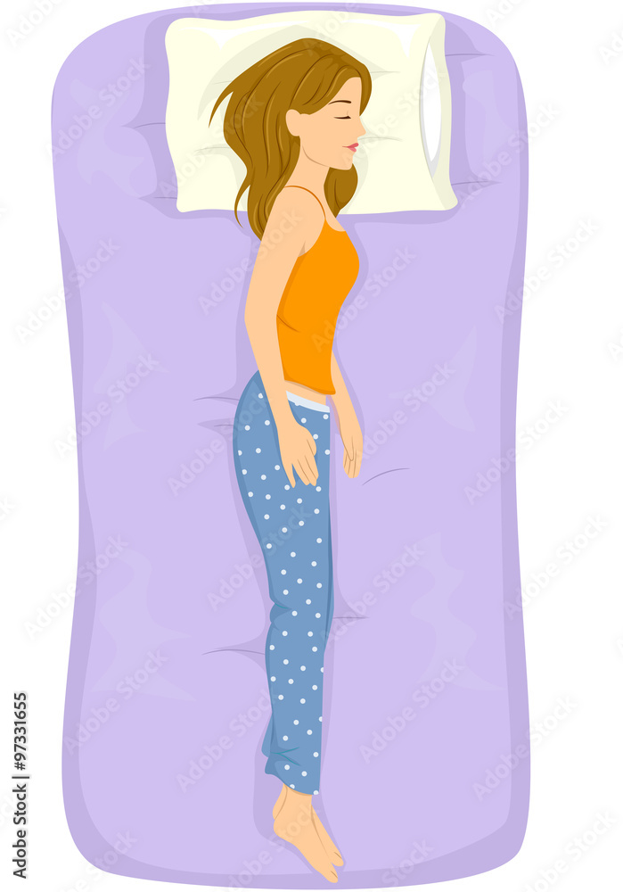 Girl Sleep Position Log Stock Vector | Adobe Stock