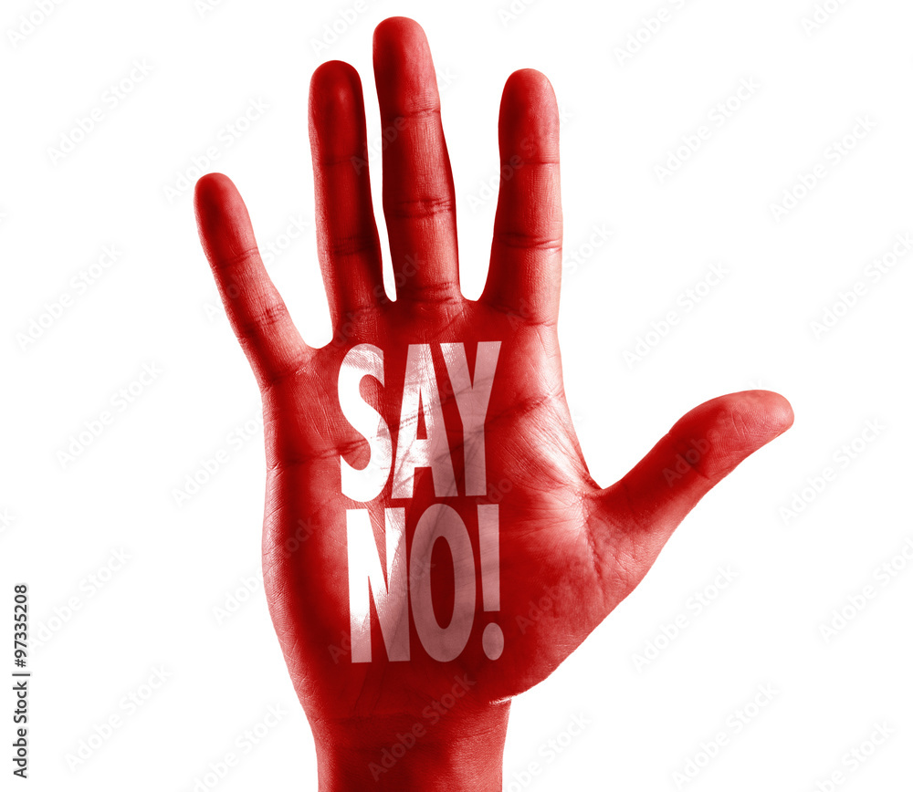 Say No! written on hand isolated on white background Stock Photo ...