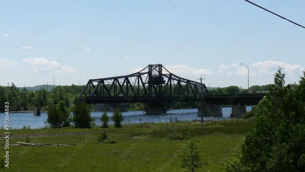 Little current swing bridge time lapse boat passing. The bridge ...