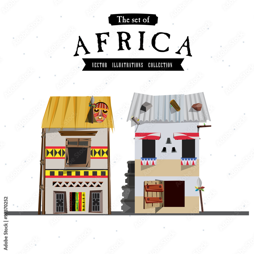 African house style - vector Stock Vector | Adobe Stock