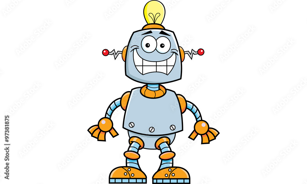 Cartoon illustration of a smiling robot. Stock Vector | Adobe Stock