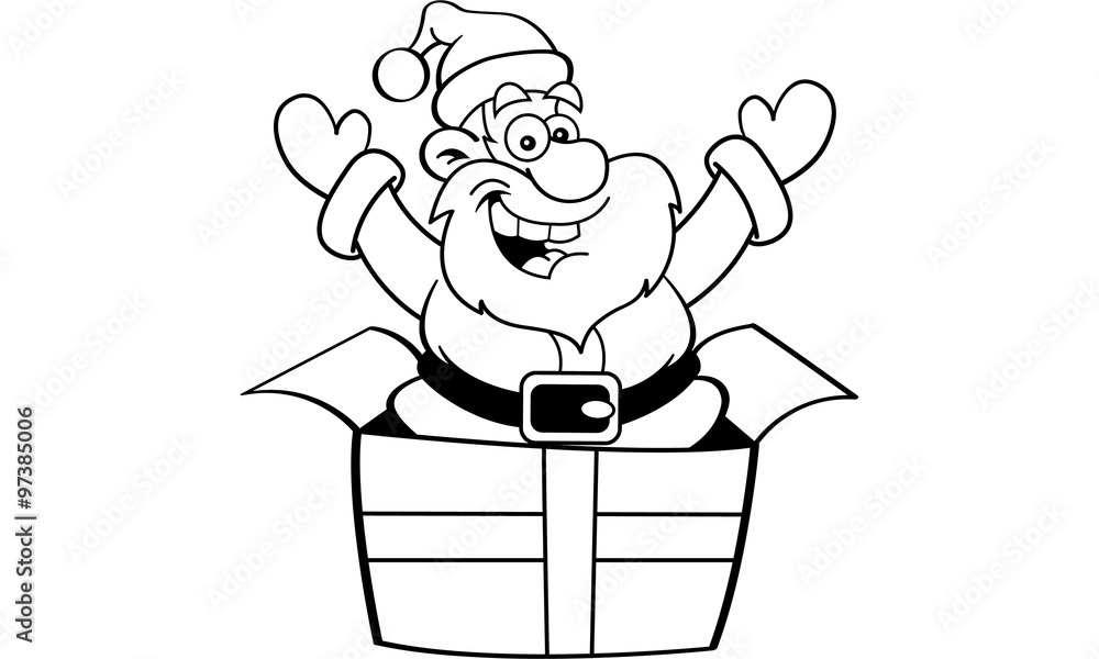 Black And White Santa Claus Clipart