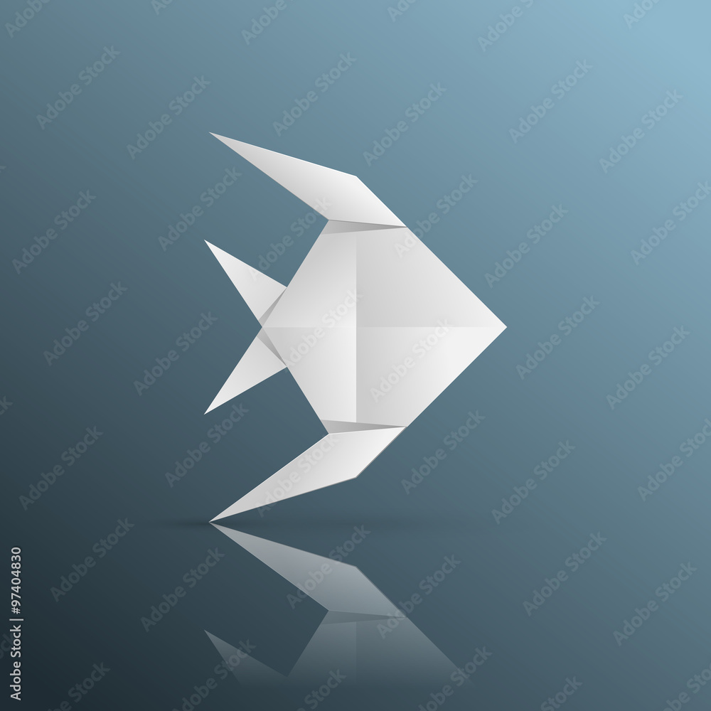 Origami fish. Stock Vector | Adobe Stock