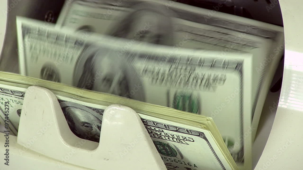 Cash money counting machine. Stock Video | Adobe Stock