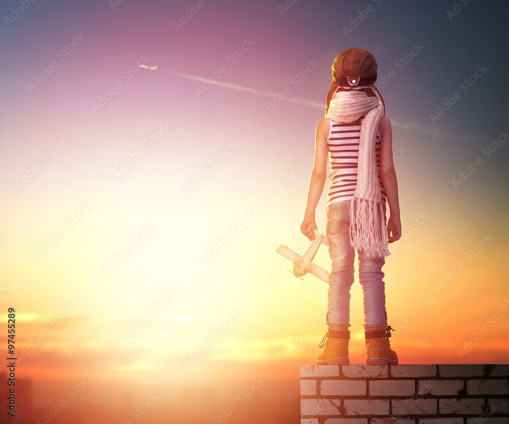 dreams of becoming a pilot Stock-Foto | Adobe Stock