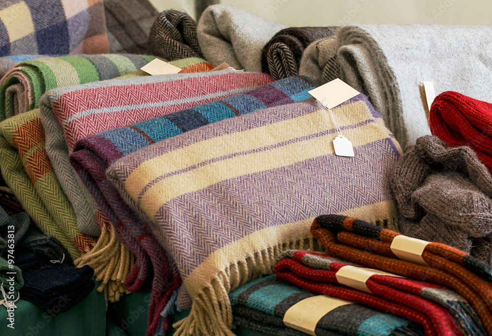 Woollen throws Stock Photo | Adobe Stock