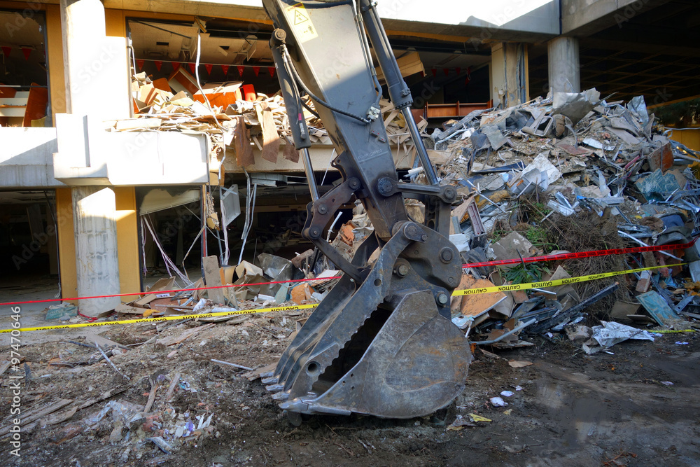building destroyed by disaster Stock Photo | Adobe Stock
