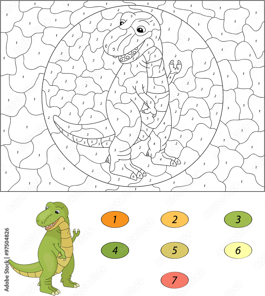 Tyrannosaur T Rex Color By Number Coloring Page | My XXX Hot Girl
