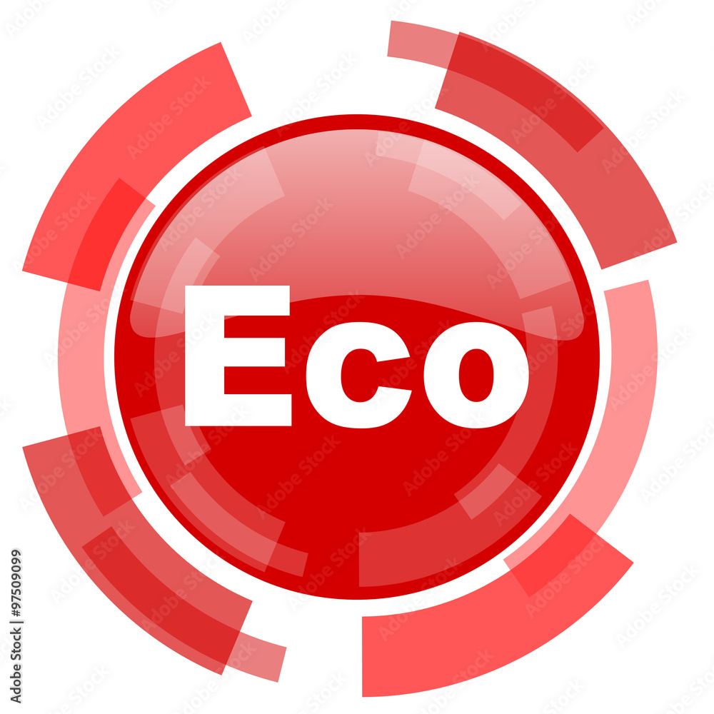 eco red glossy web icon Stock Illustration | Adobe Stock