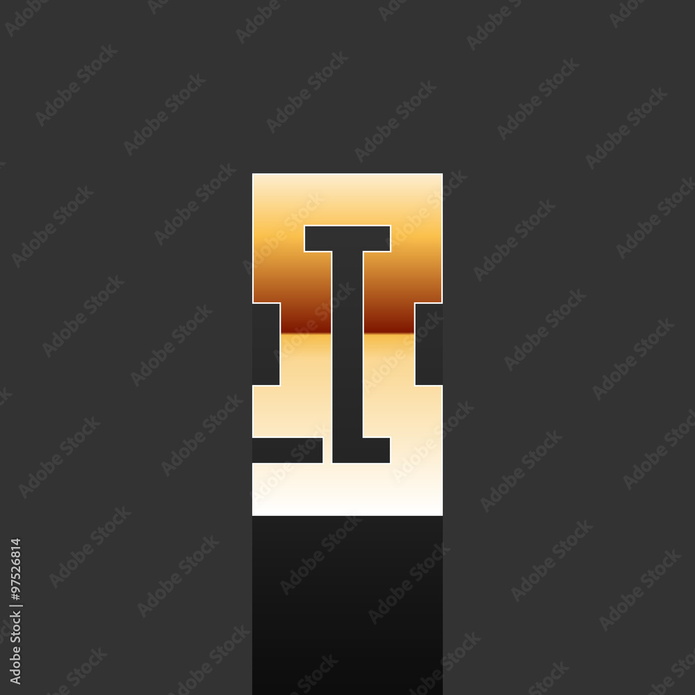 Vector Gold Letter I Shape Logo Element Stock Vector | Adobe Stock