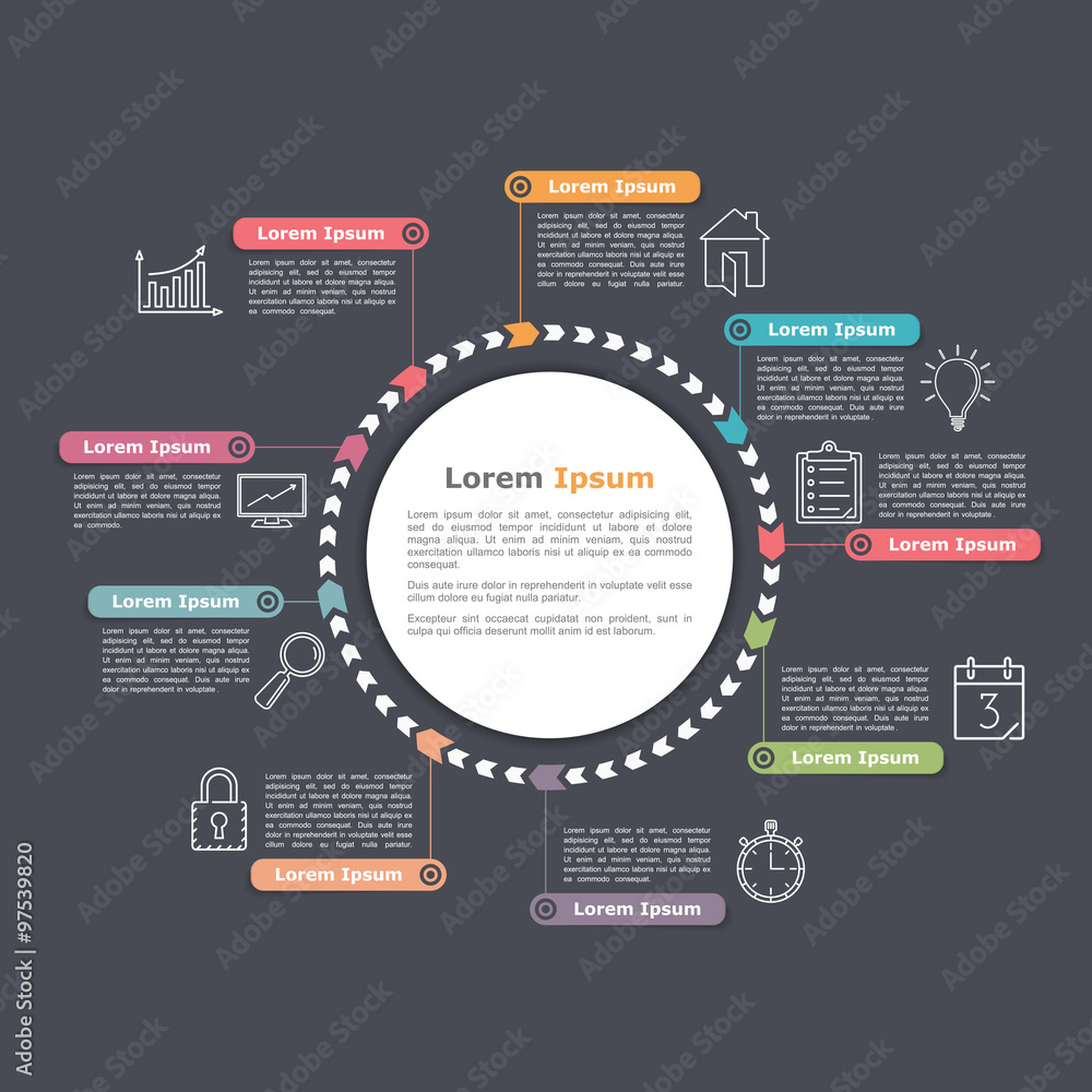 Circle Infographics Stock Vector | Adobe Stock