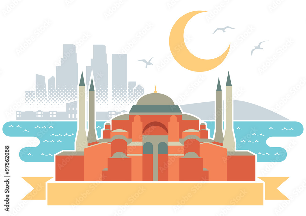Istanbul / Simple illustration of Istanbul. Stock Vector | Adobe Stock