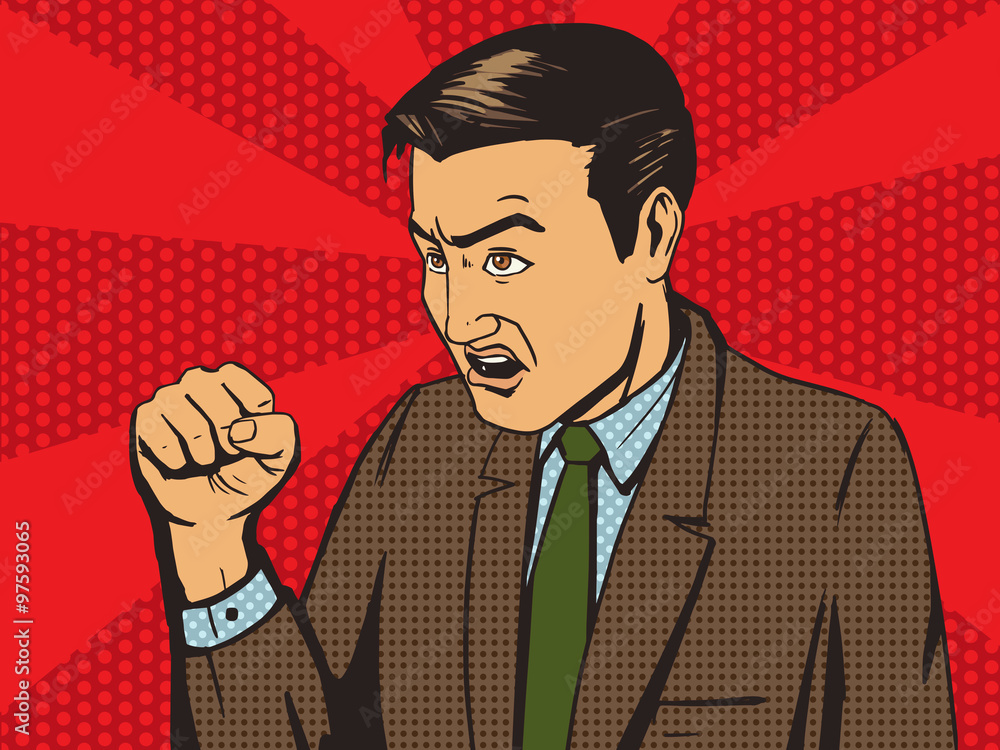 Angry man pop art style vector Stock Vector | Adobe Stock